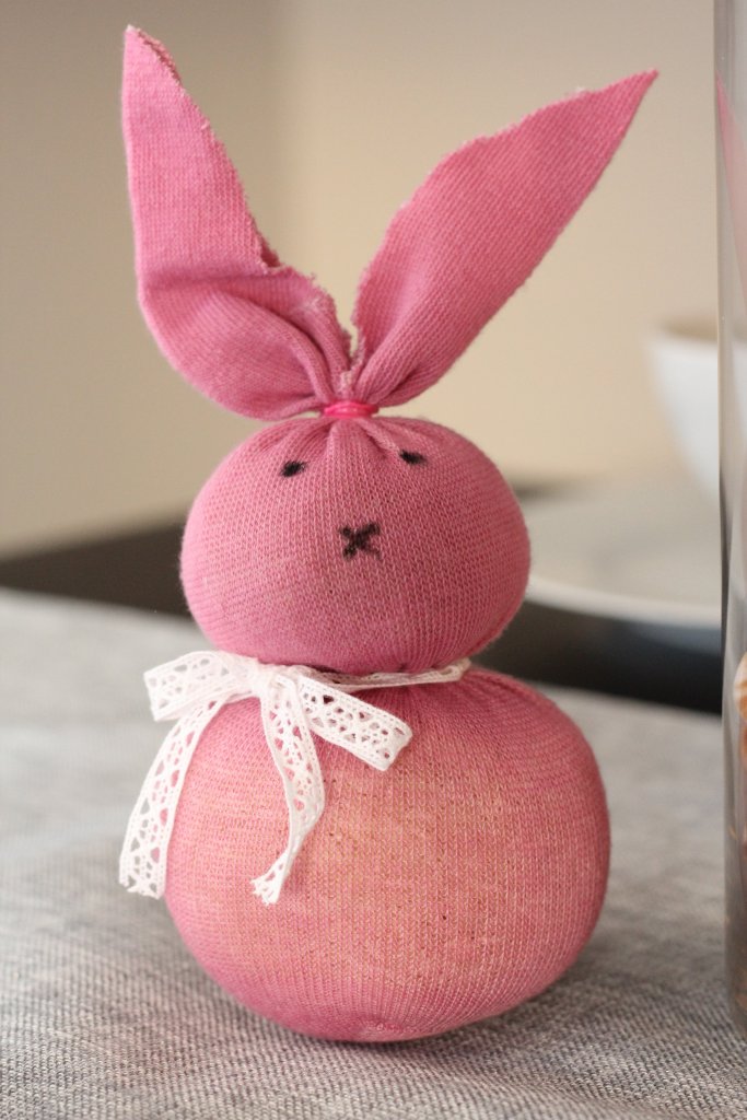 The Easiest Easter Bunny Craft Using Unmatched Socks No Sew