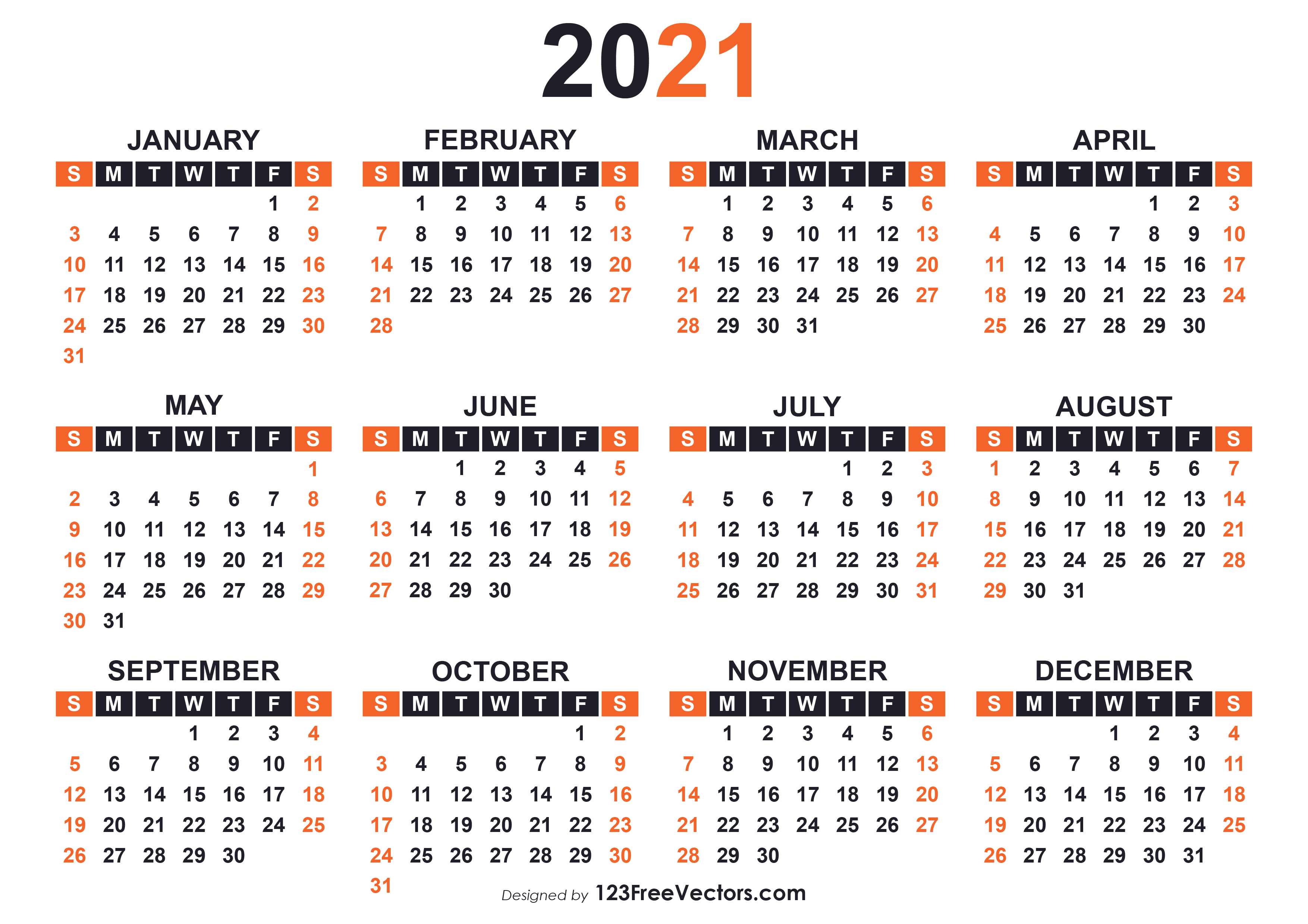 123freevectors 2021 Calendar Well Youre In Luck Because Here They