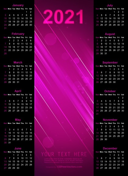 210 2021 Calendar Free Vectors Free Images 123freevectors