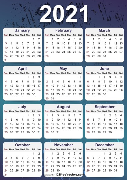 210 2021 Calendar Free Vectors Free Images 123freevectors