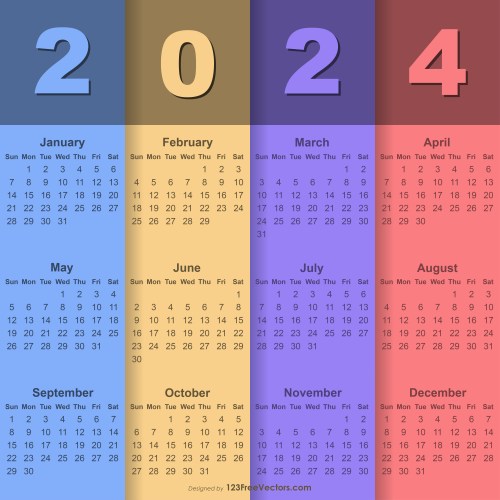 Free English Calendar 2024