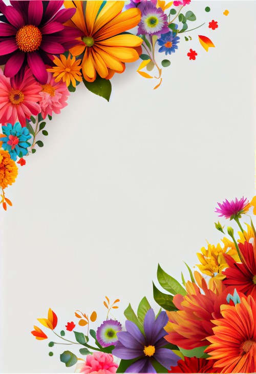 Free Colorful Flower Border Design