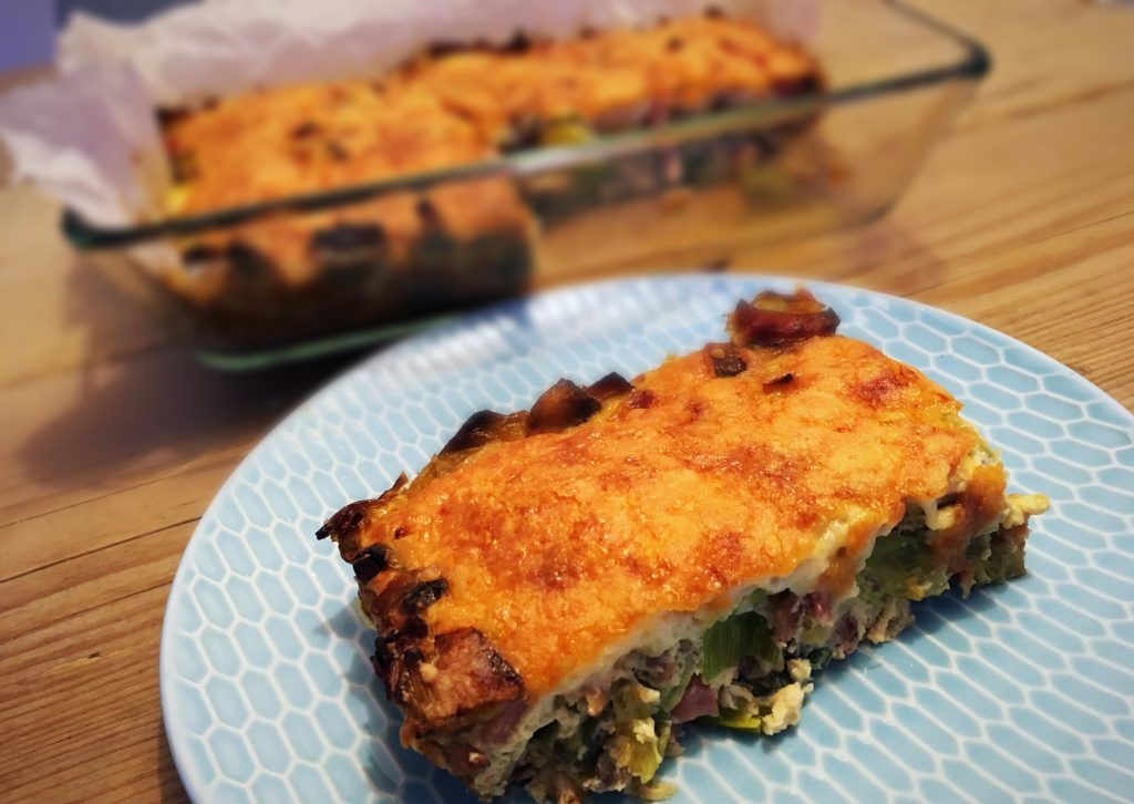 Koolhydraatarme Quiche Met Prei Champignons Ham En Spekjes