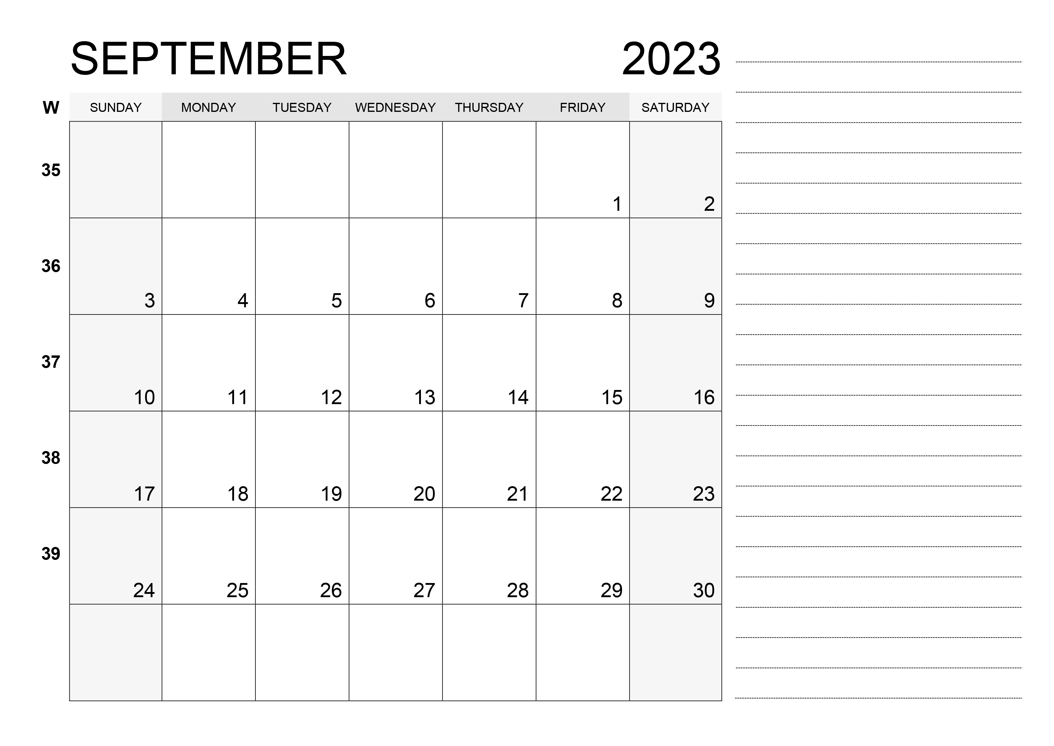 September 2023 Calendar Template Word A Guide To Planning Your Month