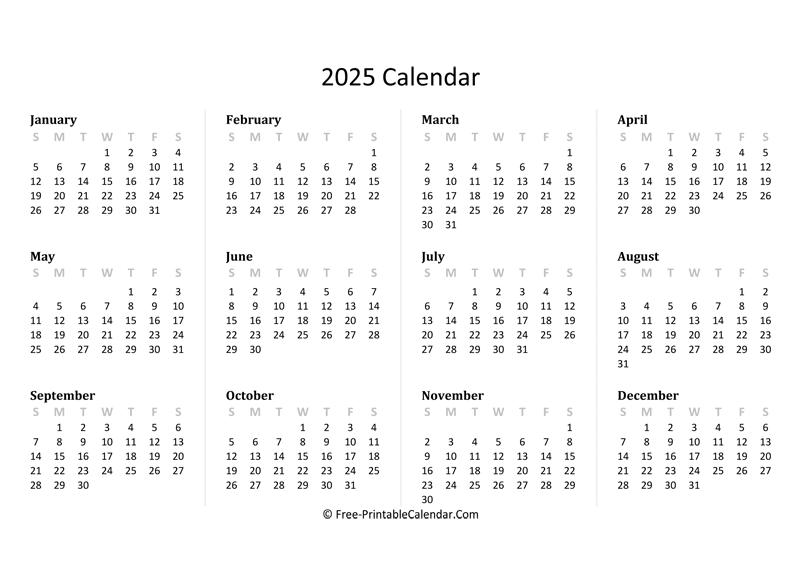 Printable Calendar 2025