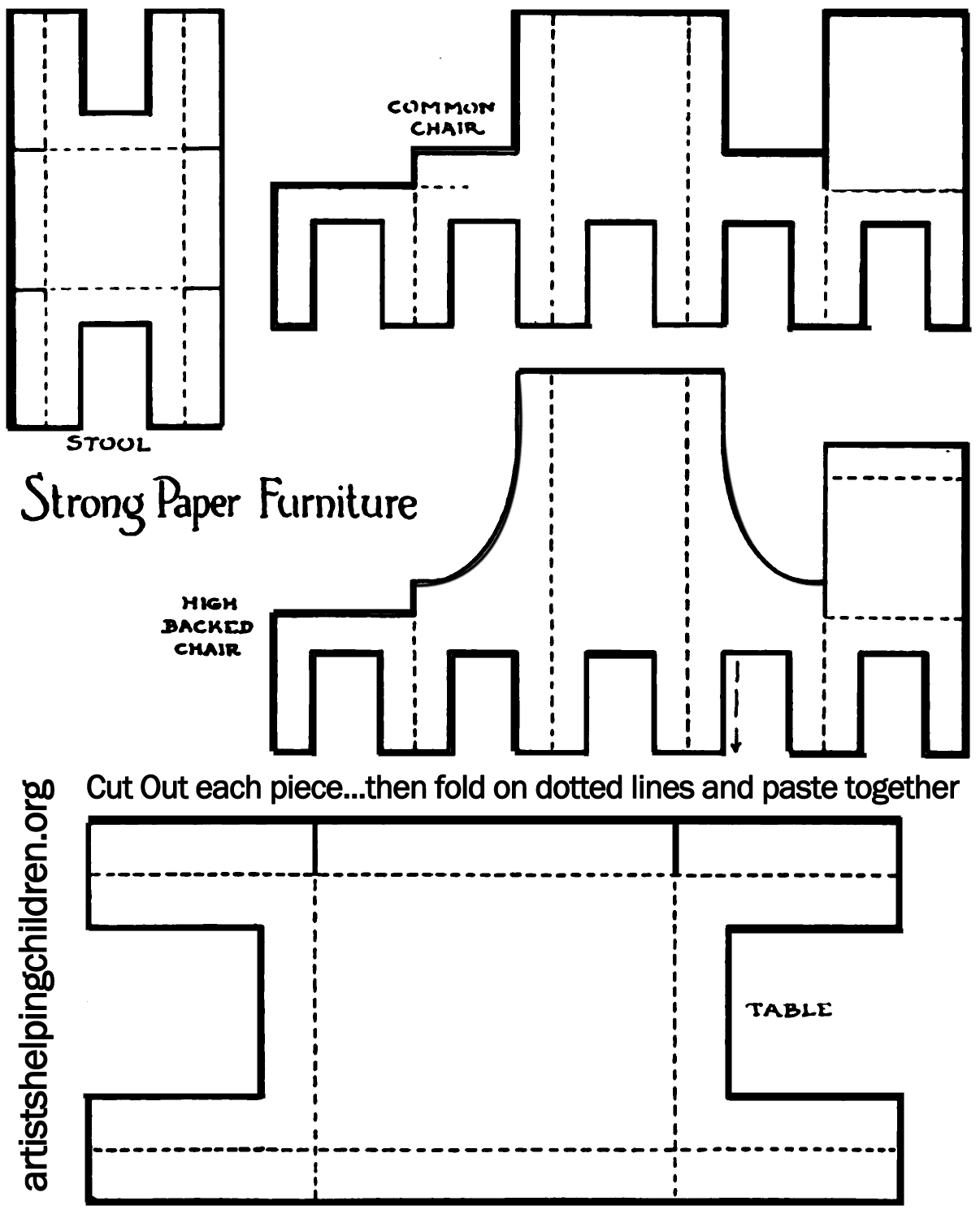 Template Free Printable Dollhouse Furniture Patterns