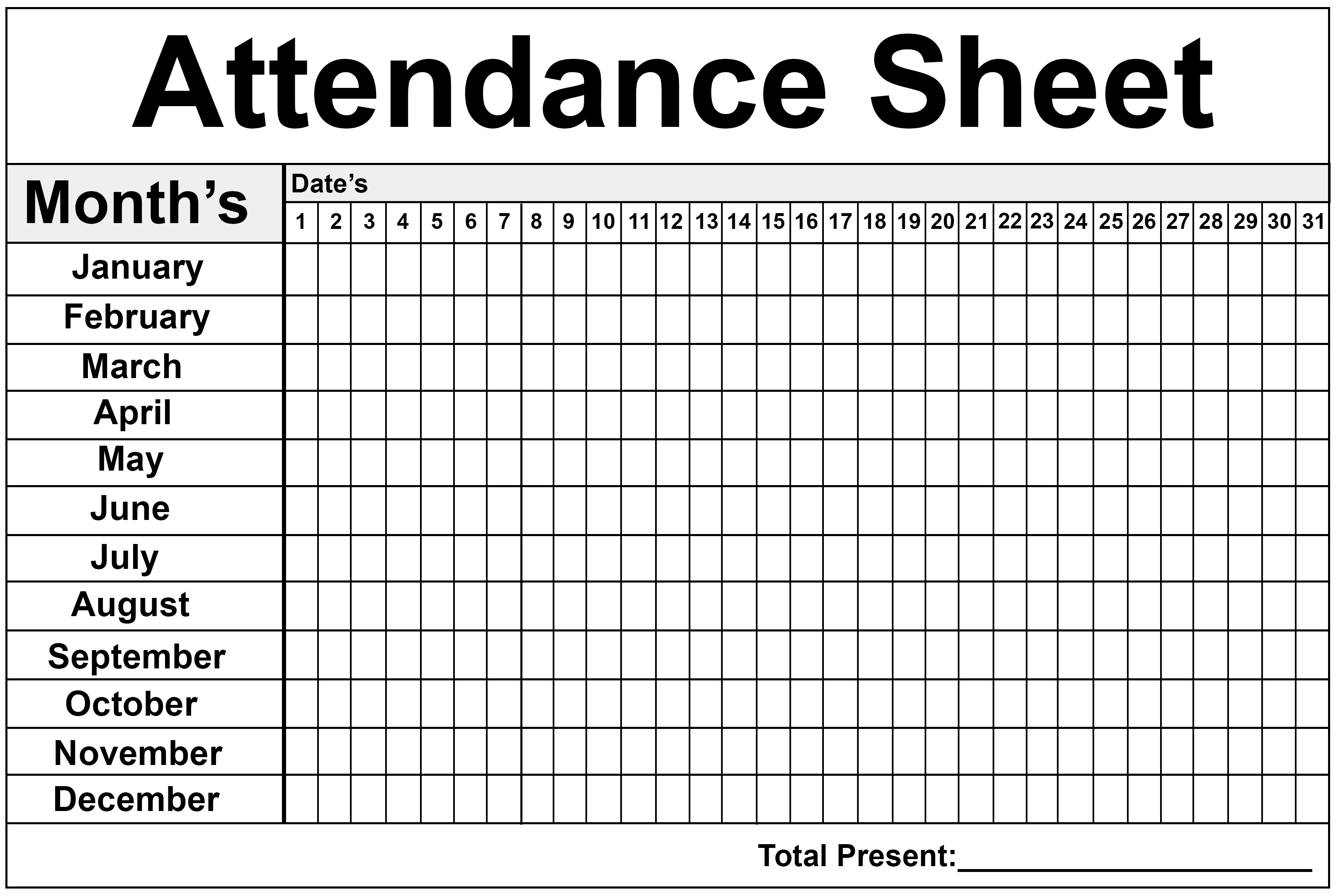 Free Printable Attendance Calendar 2024 Printable Calendars At A Glance