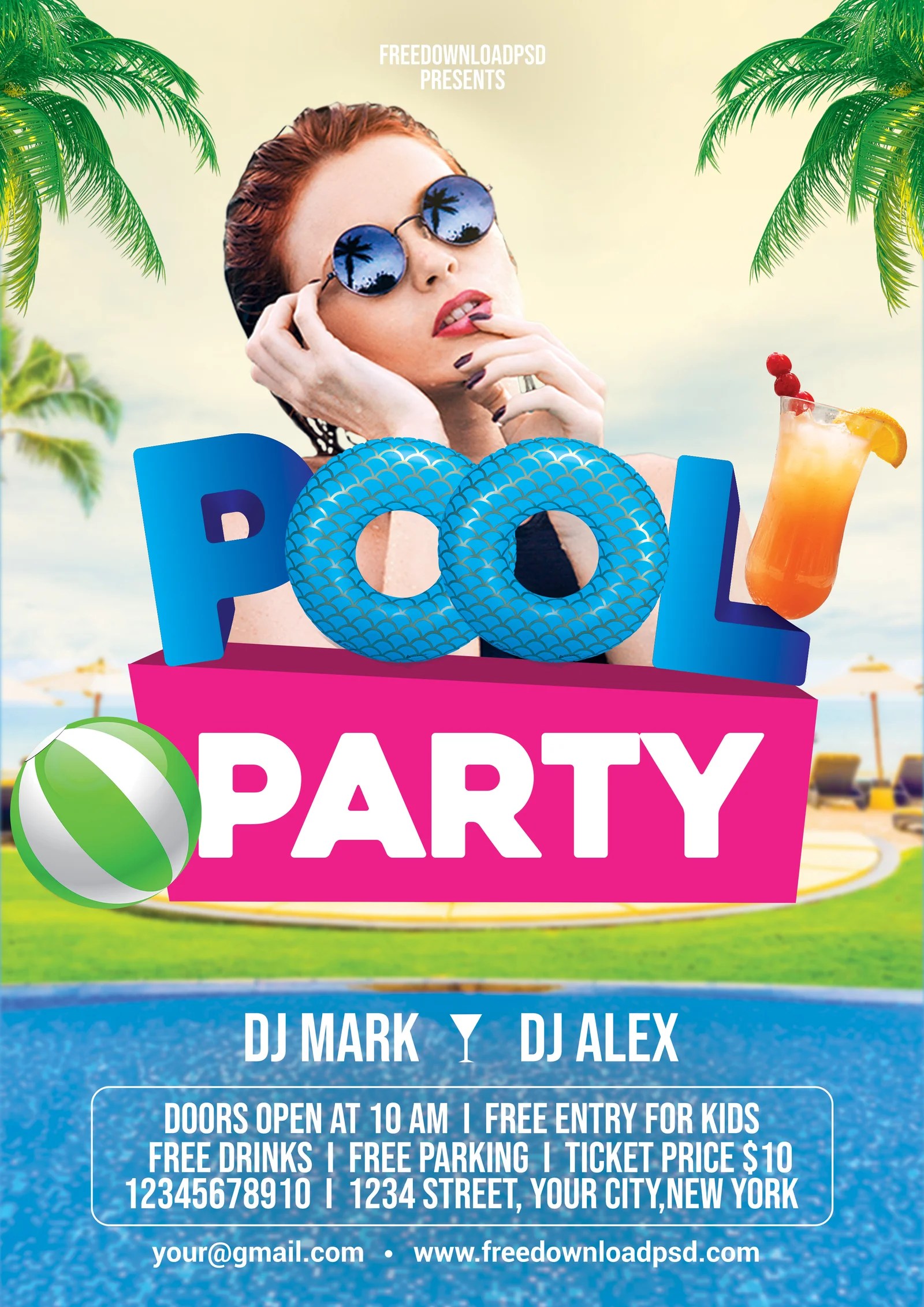 Pool Party Flyer Template