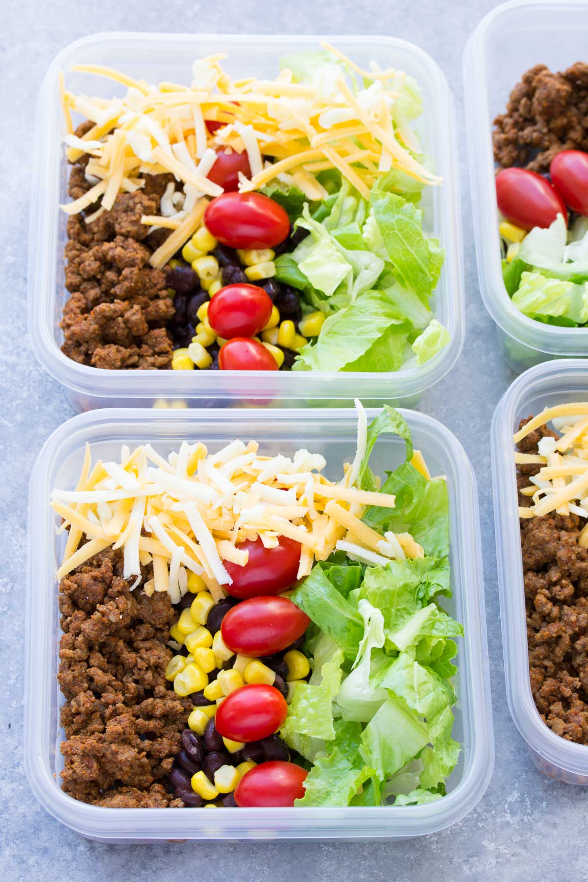 Meal Prep Taco Salad Lunch Bowls