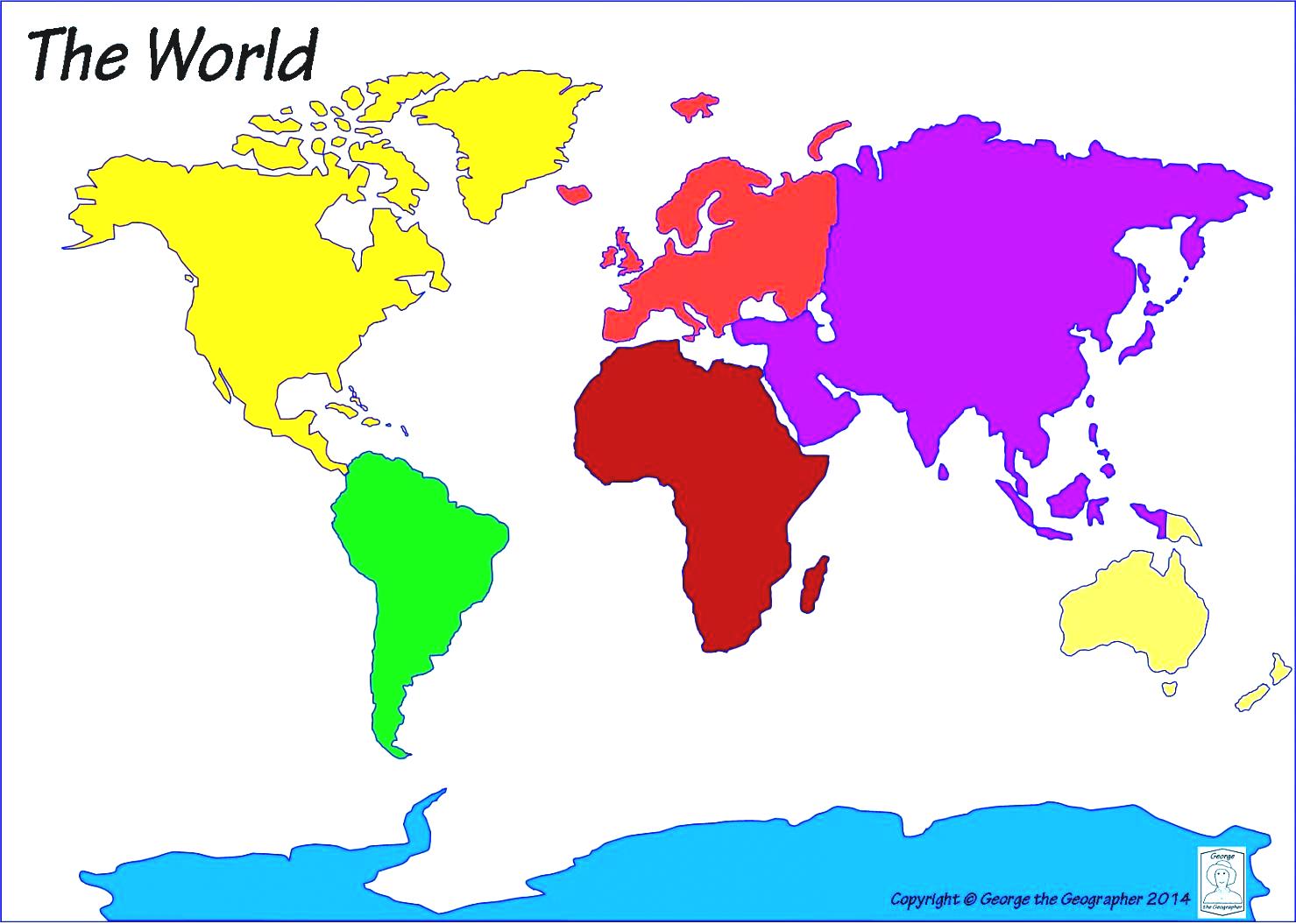 Printable Blank Map Of Continents And Oceans