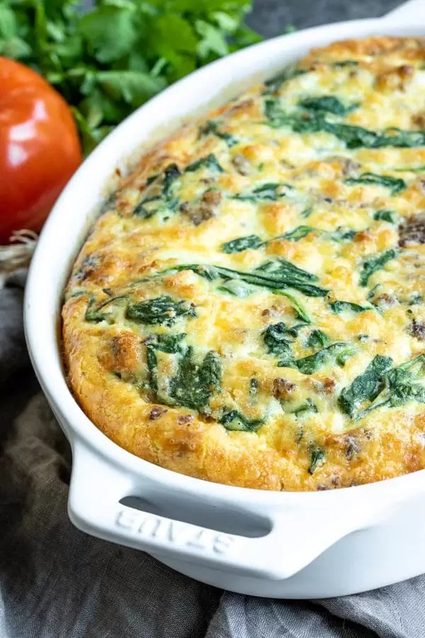 Sausage And Spinach Crustless Quiche Low Carb And Keto Home Made