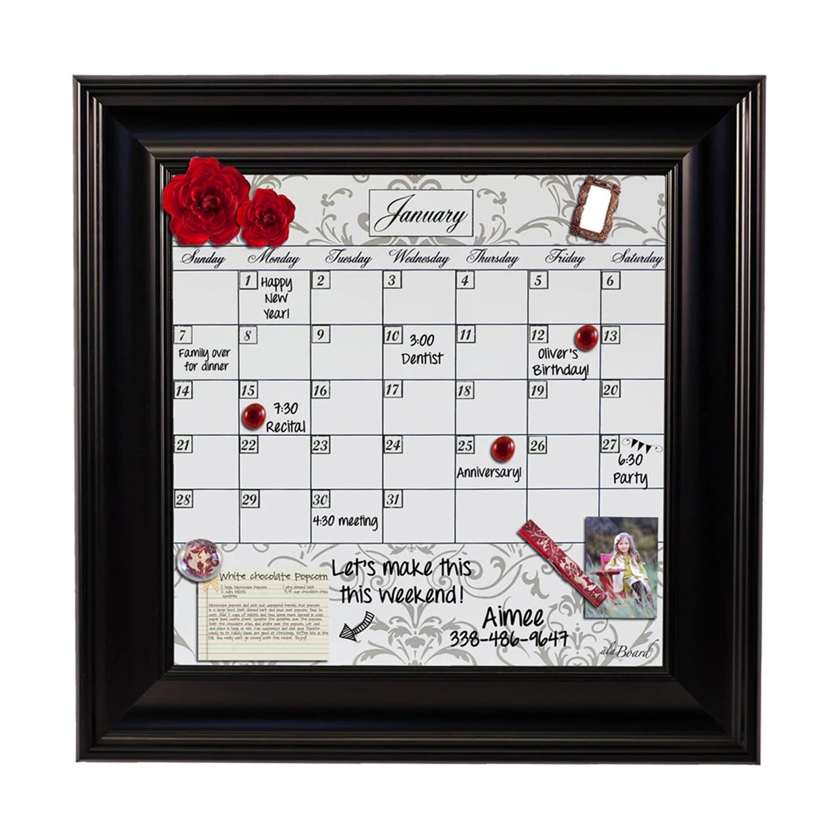 Dry Erase Calendar Framed Printable Word Searches