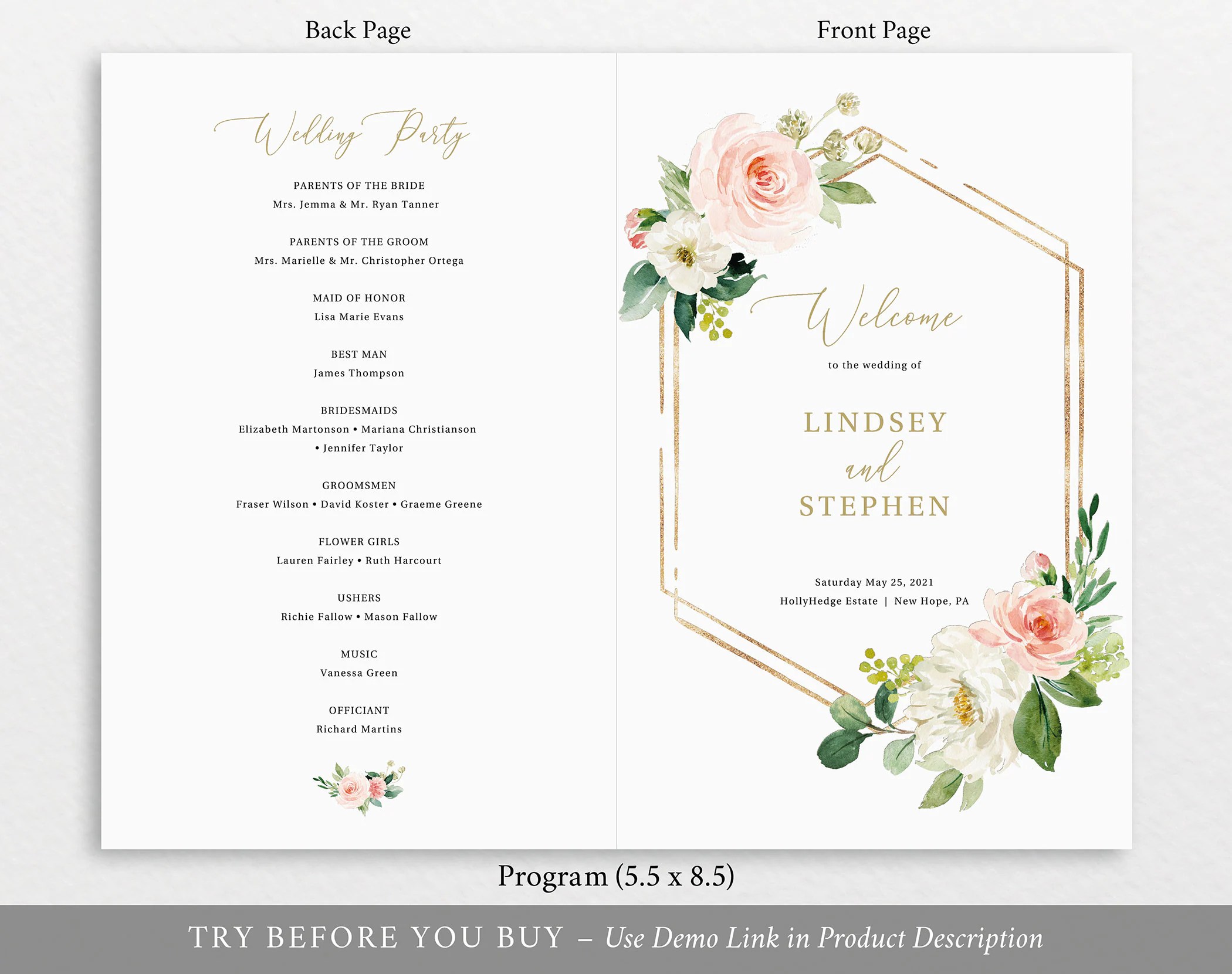 Wedding Program Template Download