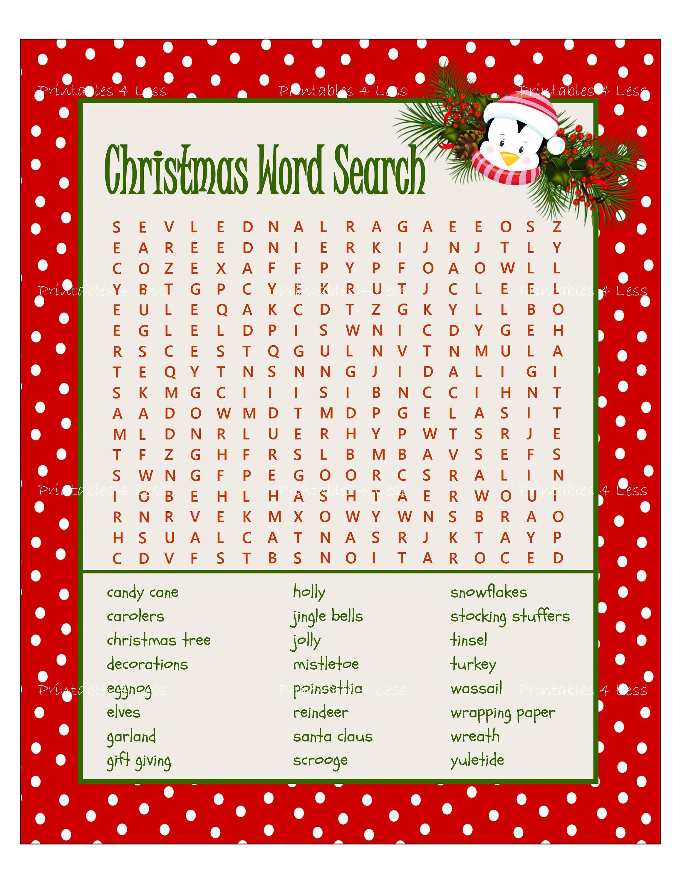 Holiday Word Search