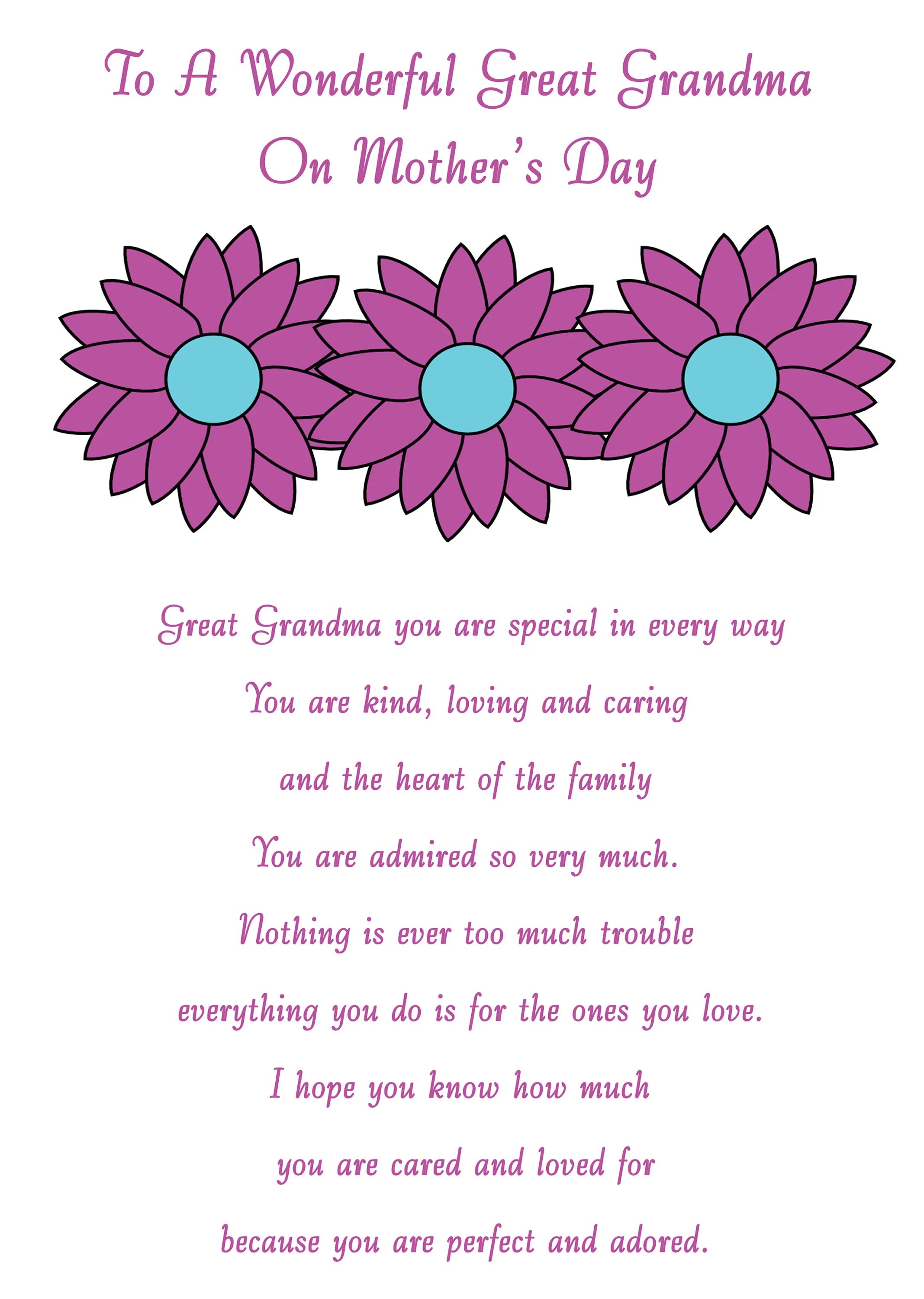 Printable Mothers Day Card For Grandma