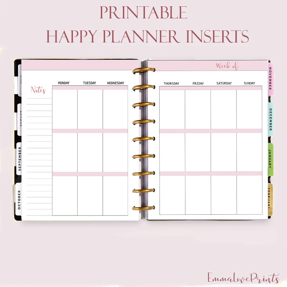 Printable Planner Inserts