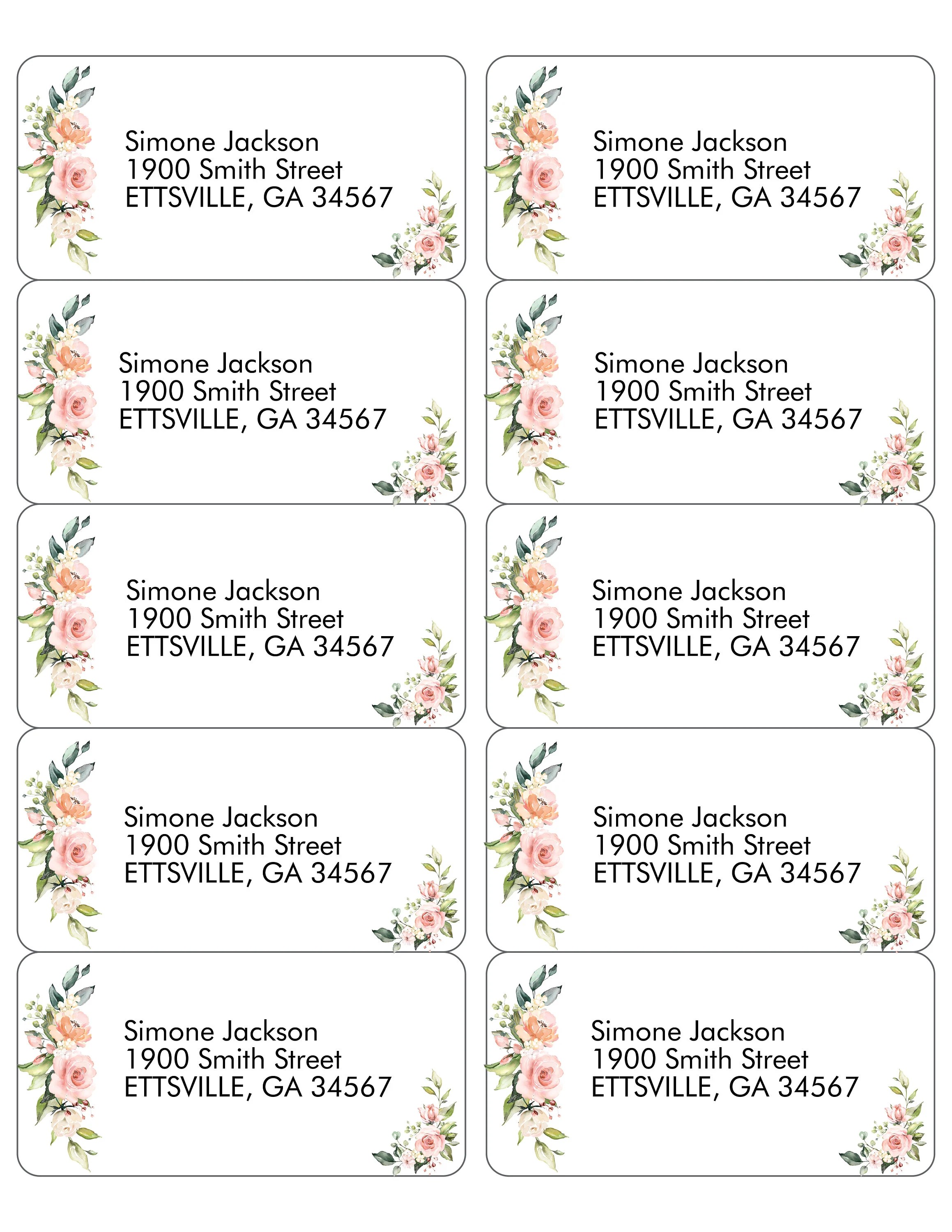 Printable Address Label Template