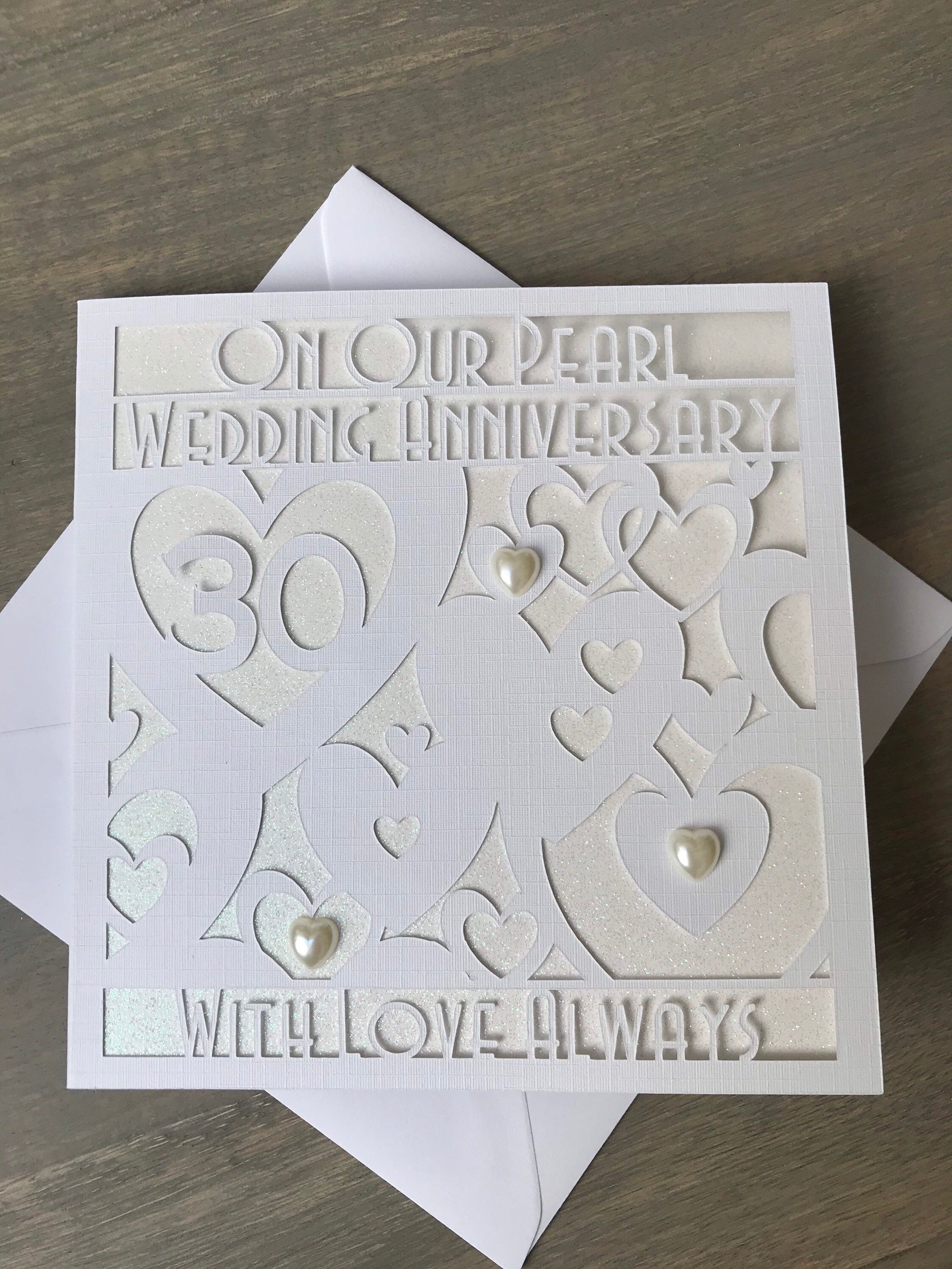 Our Pearl Wedding Anniversary Card An Invitation Card