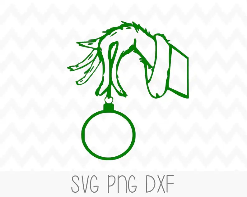 Grinch Hand Holding Ornament Template Printable Word Searches