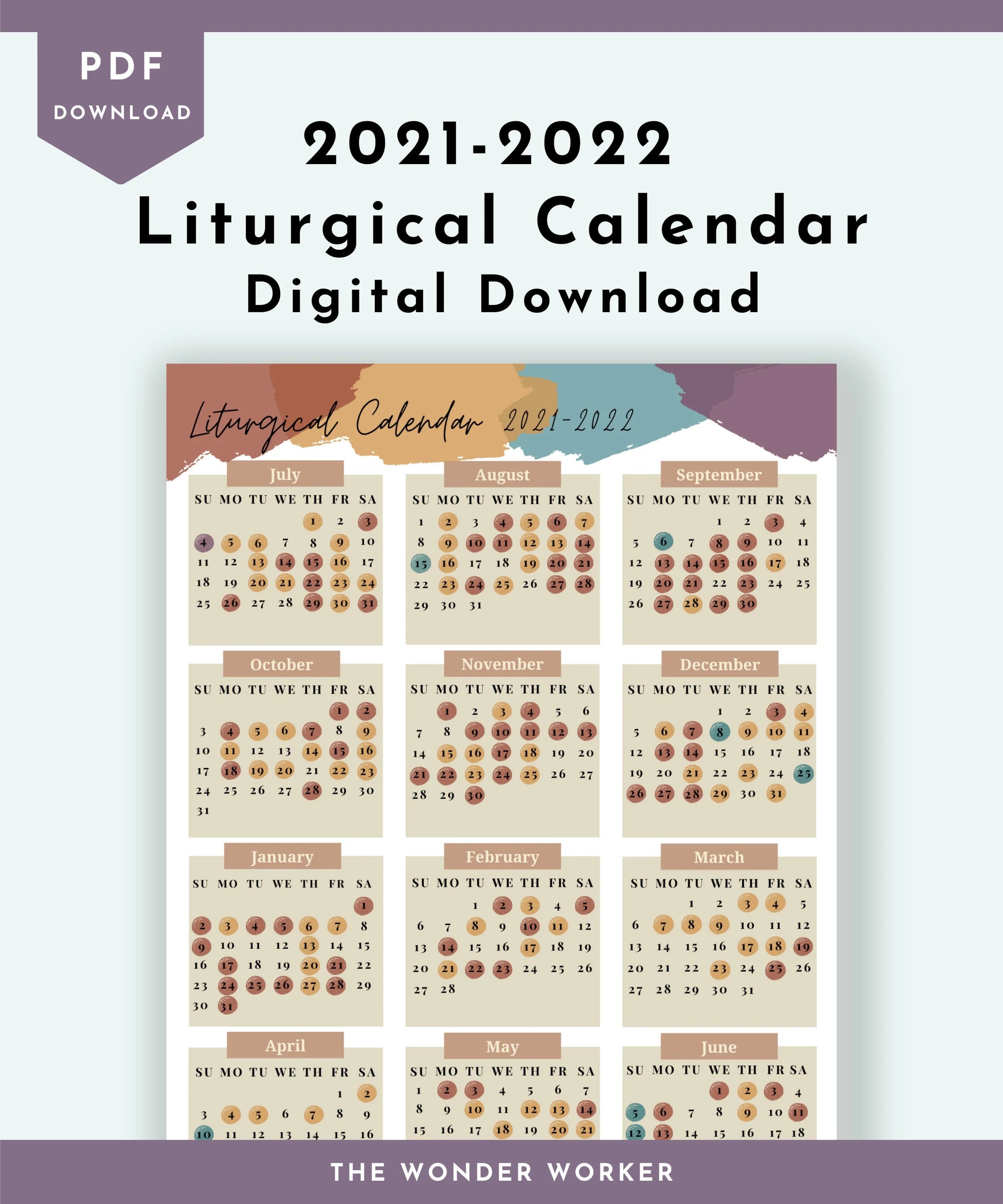 Free Printable Liturgical Calendar 2022 Printable Calendar Collection