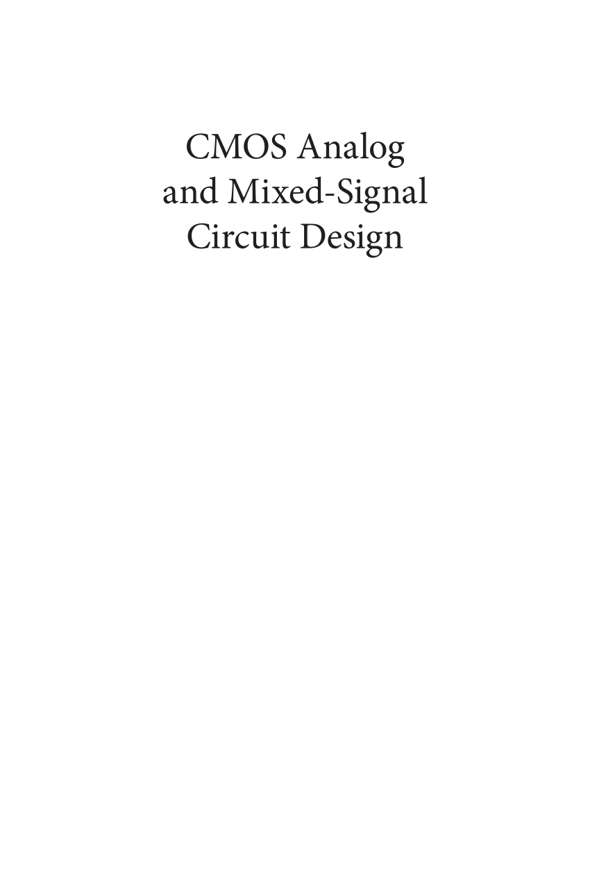 Cmos Analog Circuit Design Allen Pdf Circuit Diagram