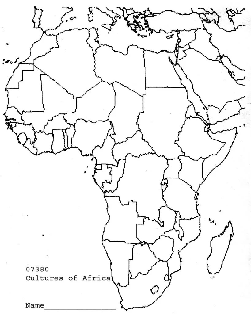 Africa Blank Map Printable