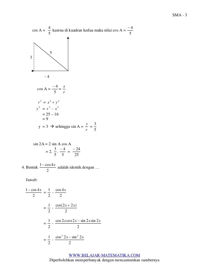 Soal Trigonometri Kelas X Ilmu