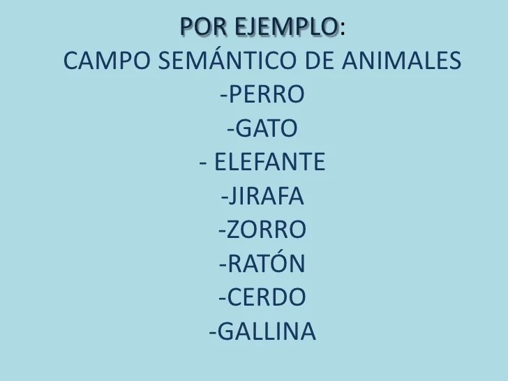 ¿qué Es Un Campo Semántico Y Un Ejemplo Ejemplo Sencillo