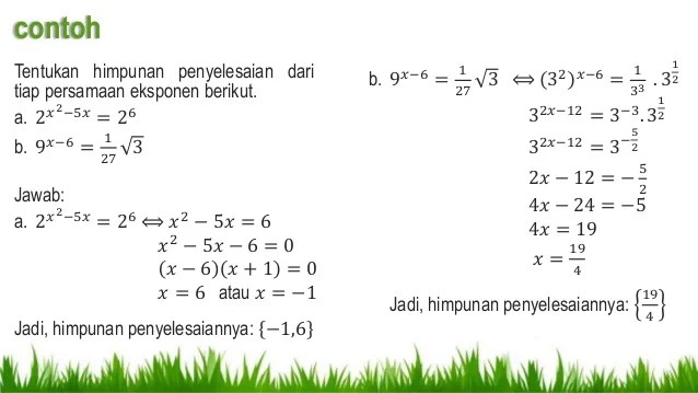 Contoh Soal Dan Jawaban Pertidaksamaan Eksponen