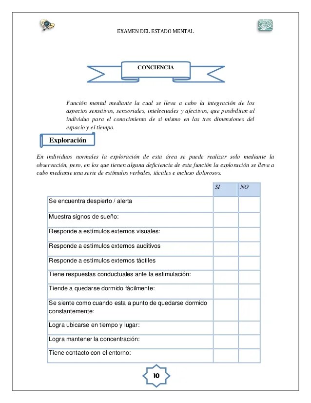 Cómo Hacer Un Examen Mental Psicológico Ejemplo Ejemplo Sencillo