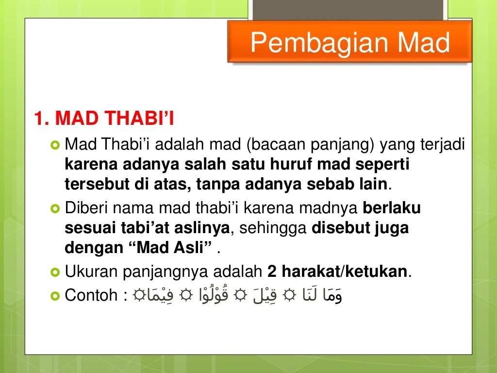 Hukum Bacaan Mad Thobii Understanding The Rules Of Reciting The Arabic