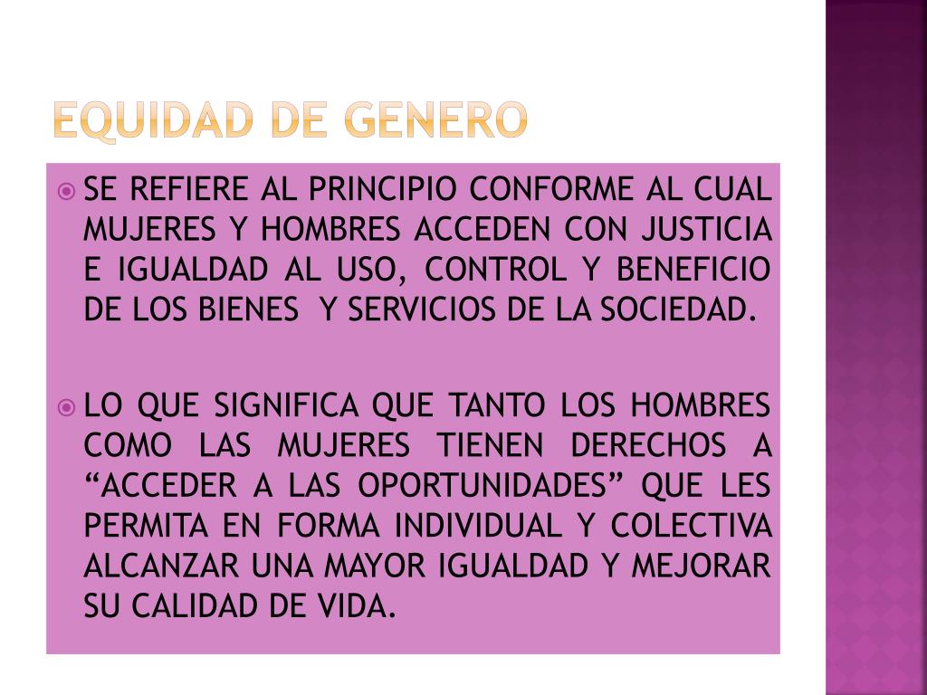 Ejemplos De Equidad De Genero En La Sociedad Ejemplo Sencillo