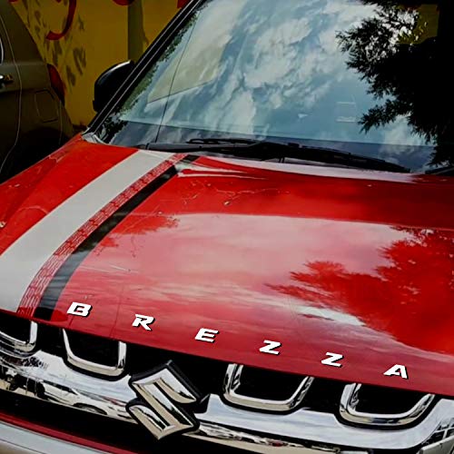 Carmetics Brezza 3d Letters Stickers Logo Emblem Bonnet Stickers