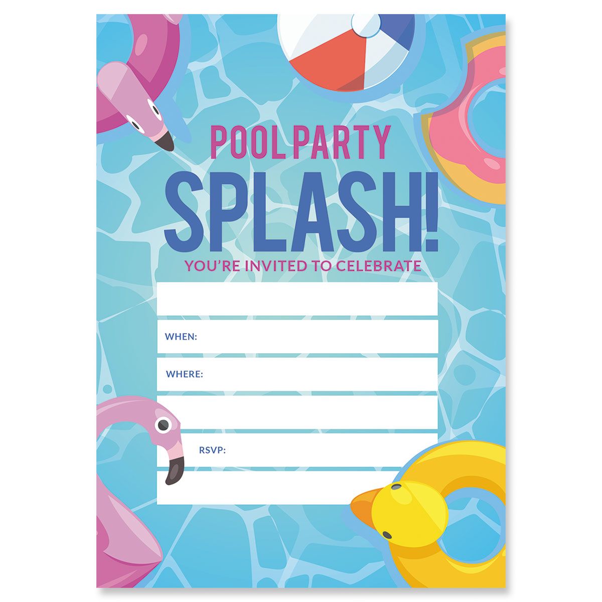 Free Printable Pool Party Invitations Templates Printable Word Searches