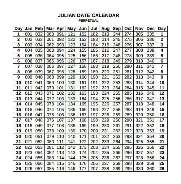 Free Printable Julian Calendar 2023