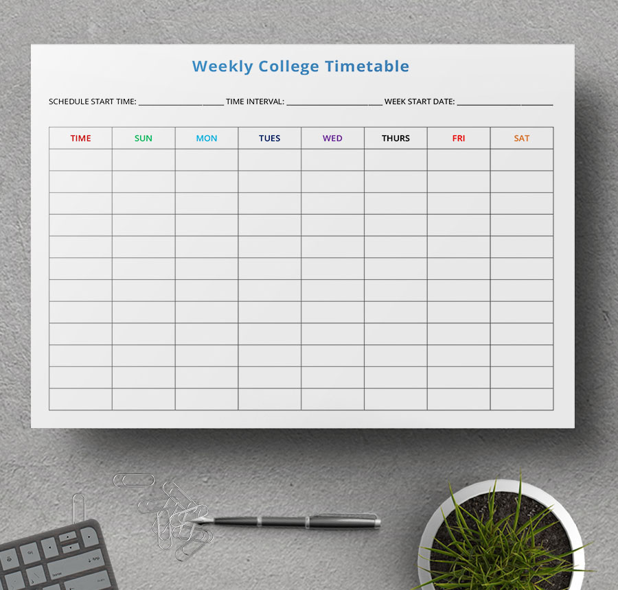 Timetable Template Free Download Click On Pictures Choose Your Logo