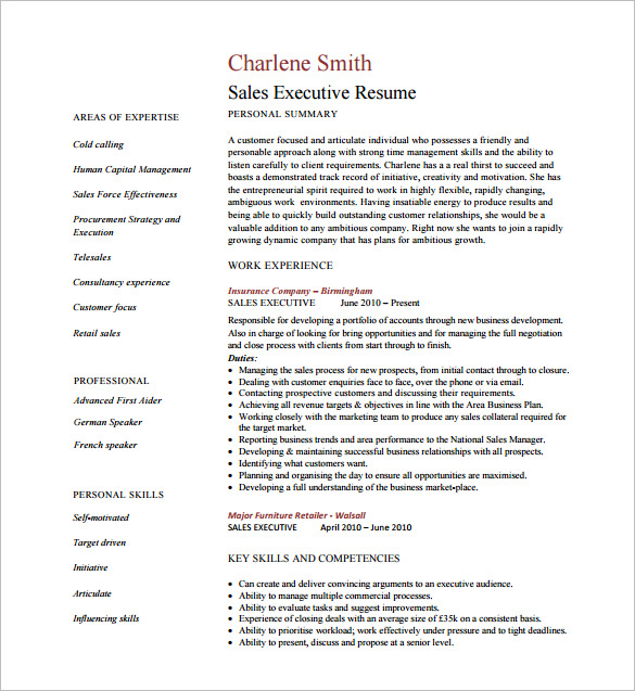 The Benefits Of An Executive Resume Template For Word Doc Templatelab