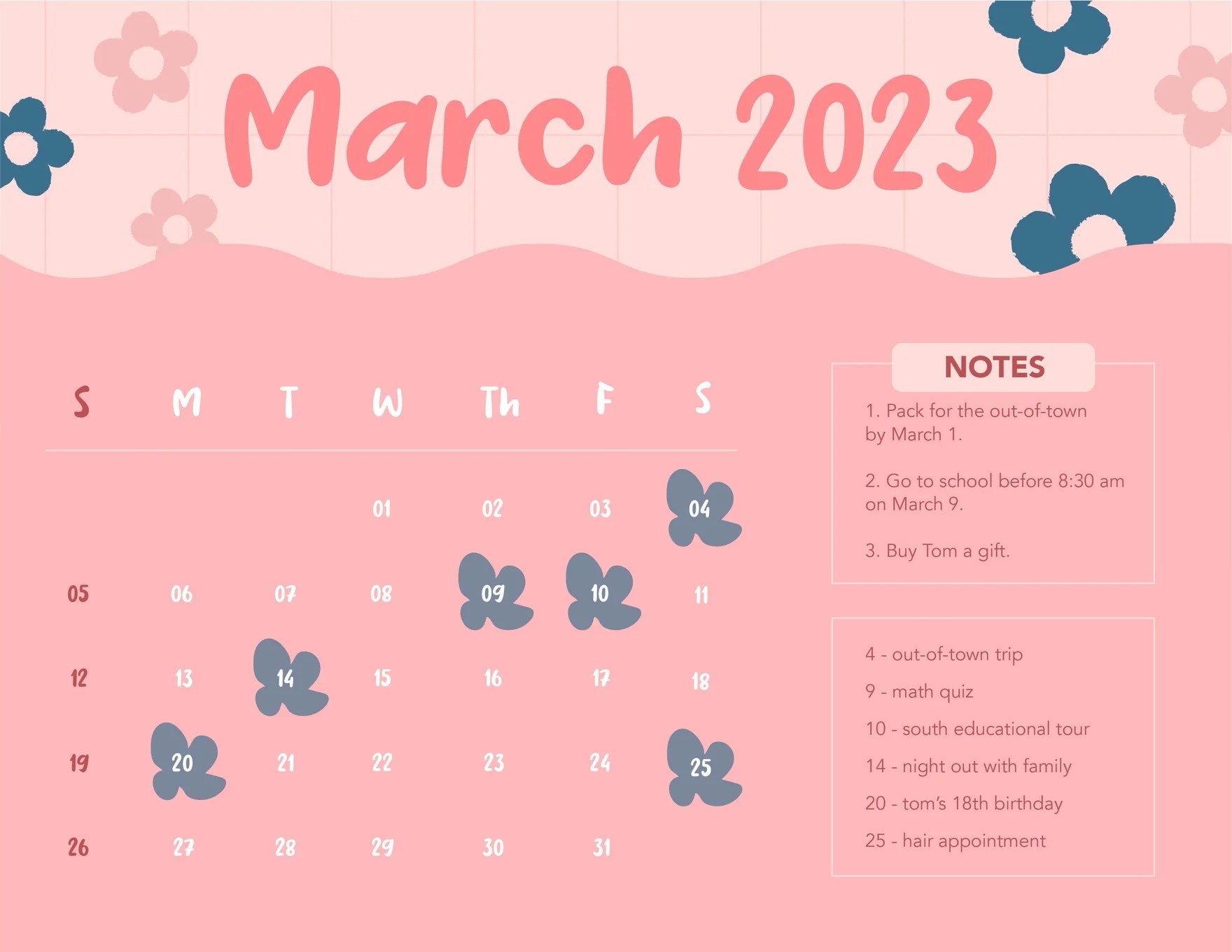 Cute 2023 Calendar Printable Calendar Printables