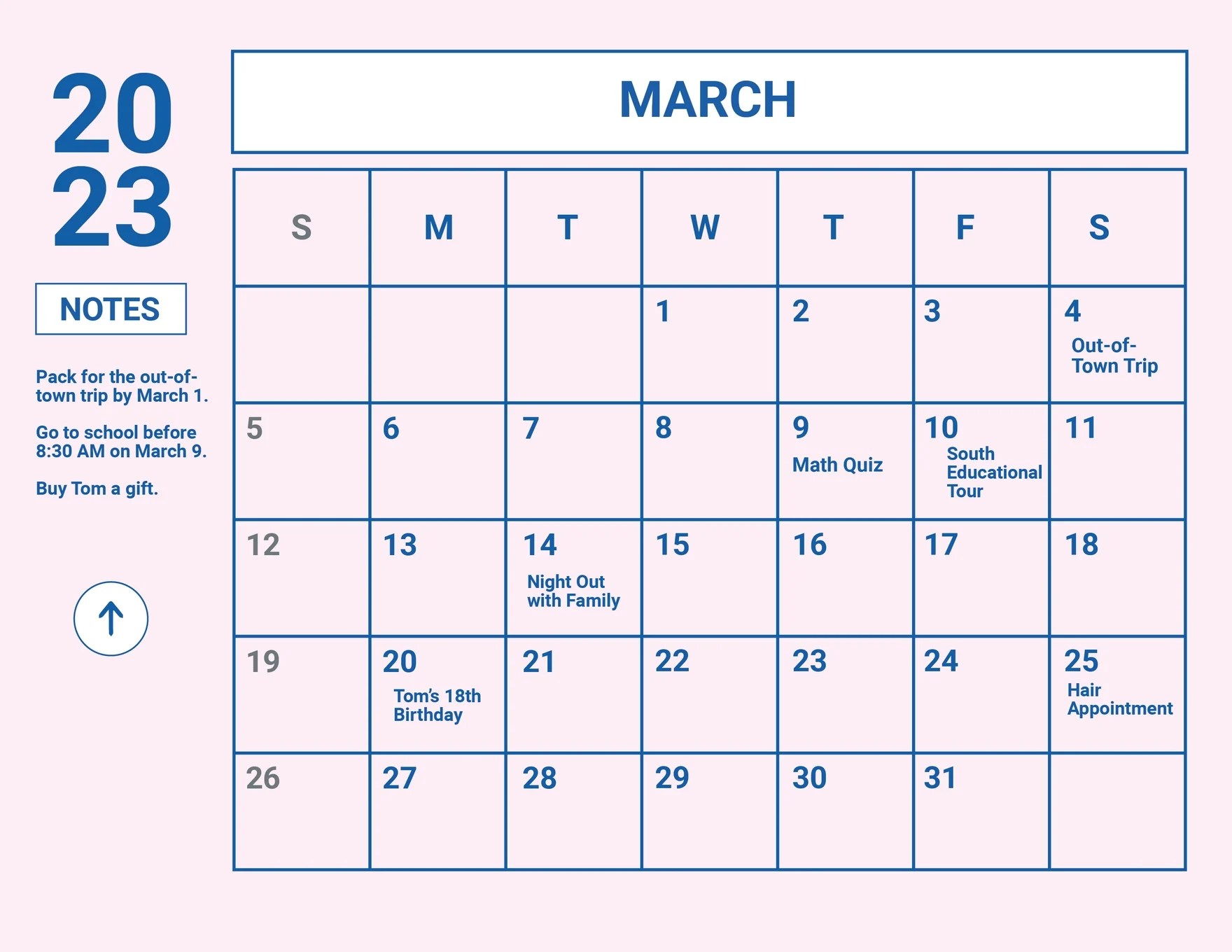 March 2023 Calendar Wiki Printable Word Searches