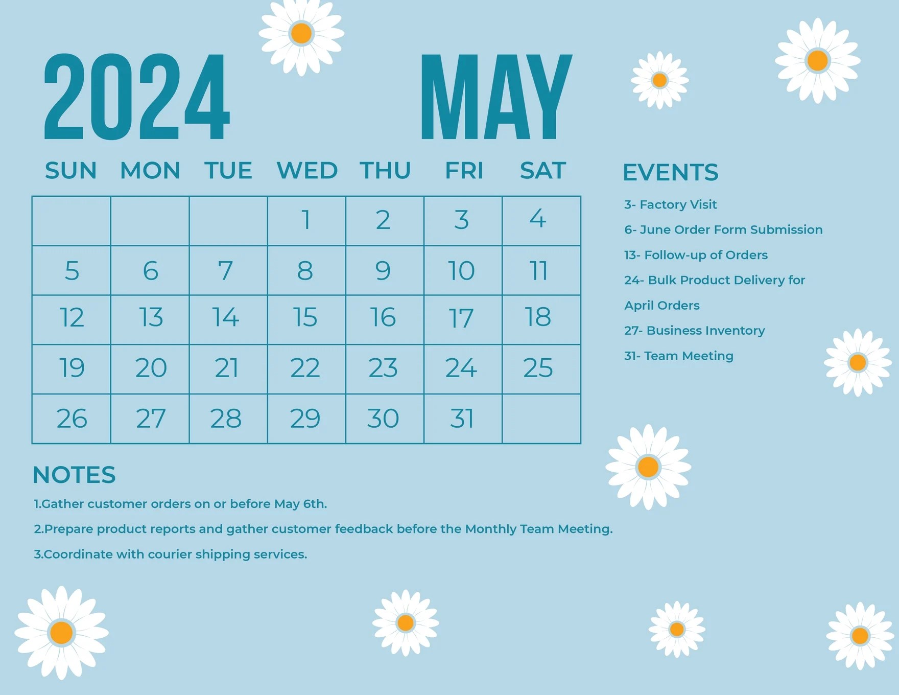 2024 Cute Calendar 2024 Printable Calendar