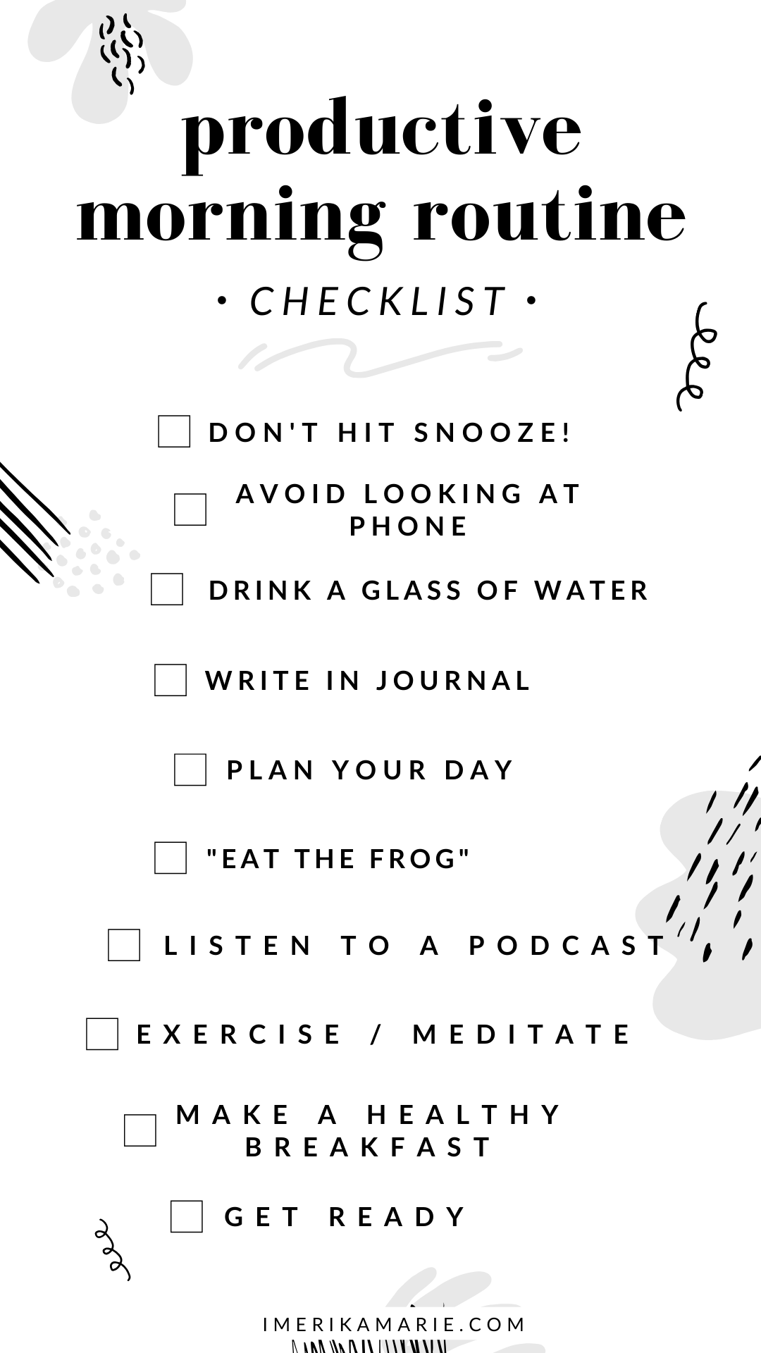 A Productive Morning Routine For Success Erika Marie