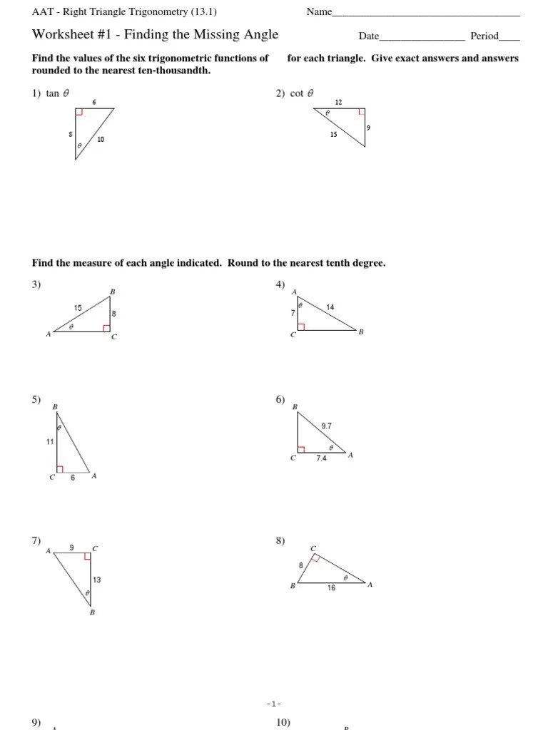 20 Right Triangle Trigonometry Worksheet Pdf Worksheets Decoomo