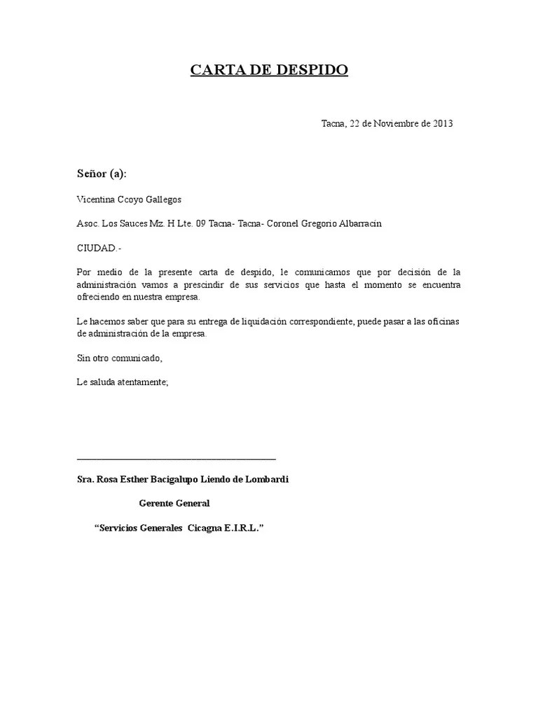 Carta De Preaviso De Despido Por Inasistencia Financial Report