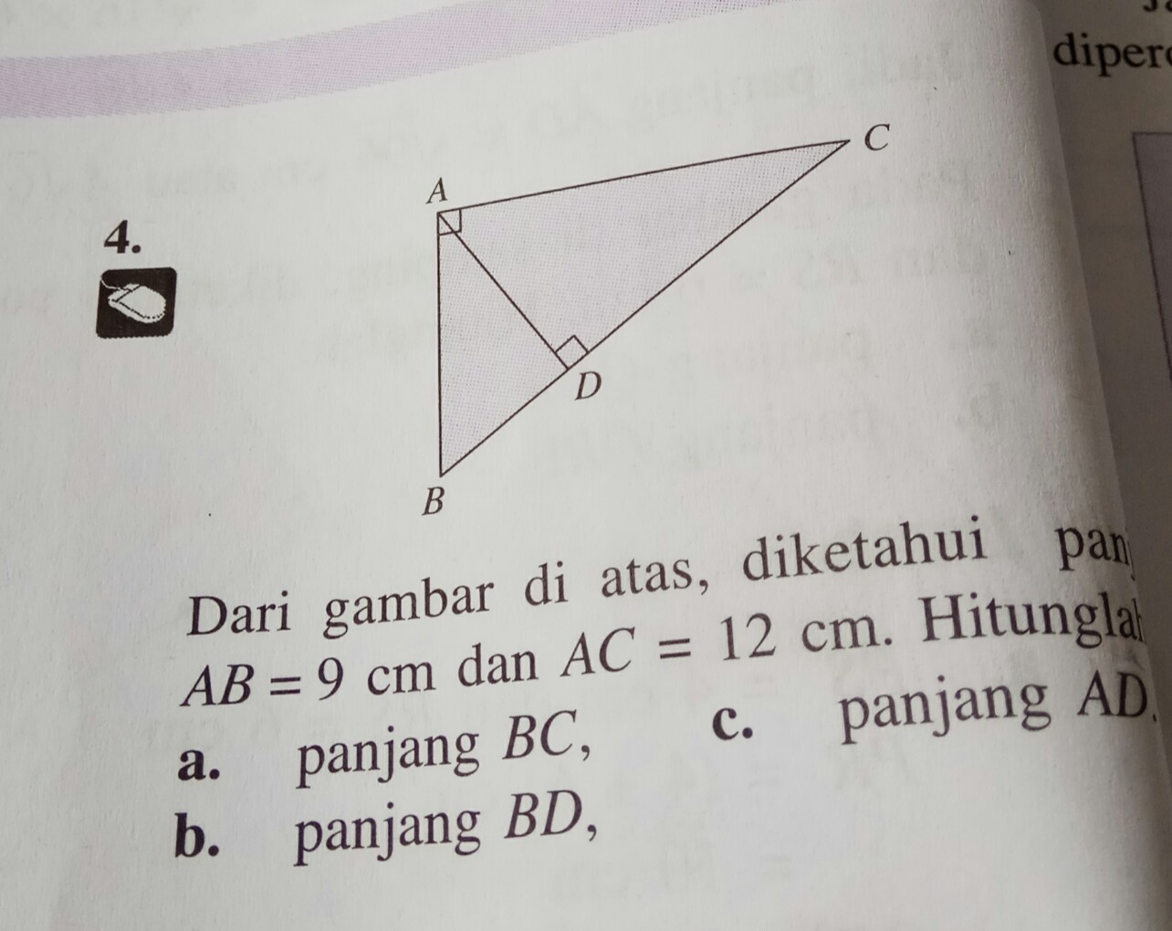 Soal Kesebangunan Pada Segitiga Siku Siku Sudut Trigo