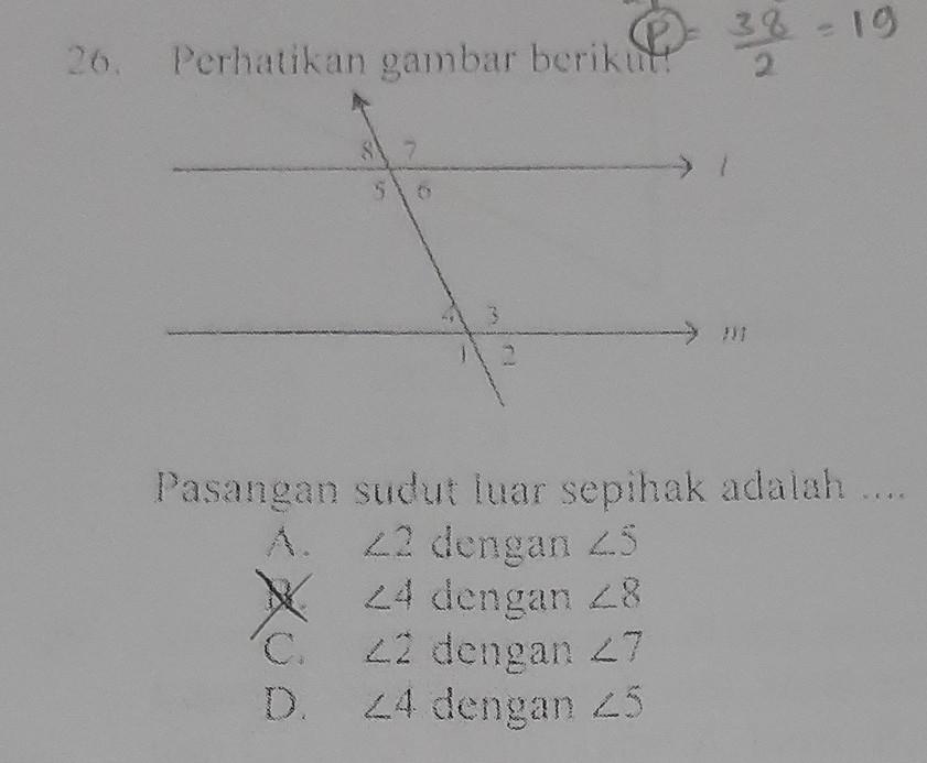 Perhatikan Gambar Berikut Pasangan Sudut Dalam Berseberangan Adalah