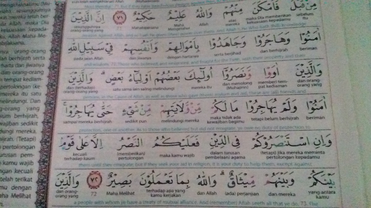 Kandungan Surah Al Anfal Ayat 72 Sinau