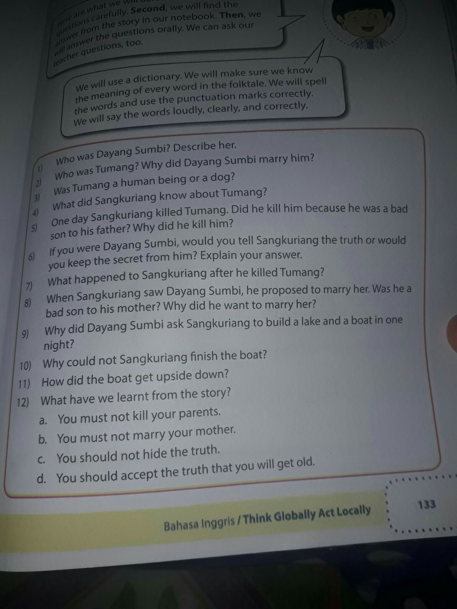 Jawaban Soal Sangkuriang Bahasa Inggris Kelas 9 Paragraph 1 Adzka