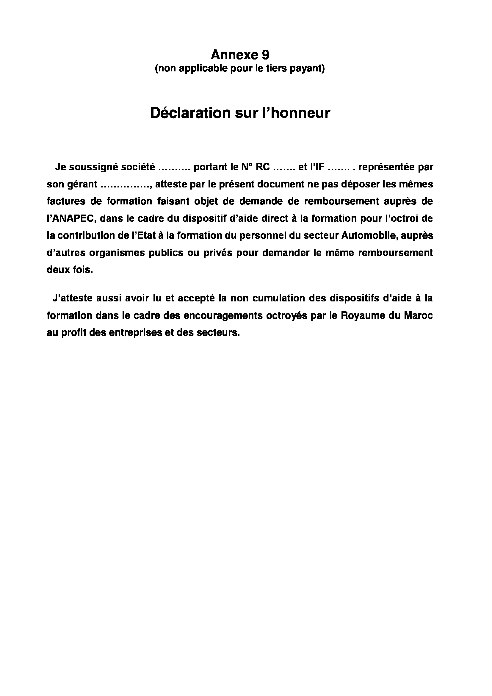 Modele Declaration Sur Lhonneur Une Déclaration Rédigée Correctement