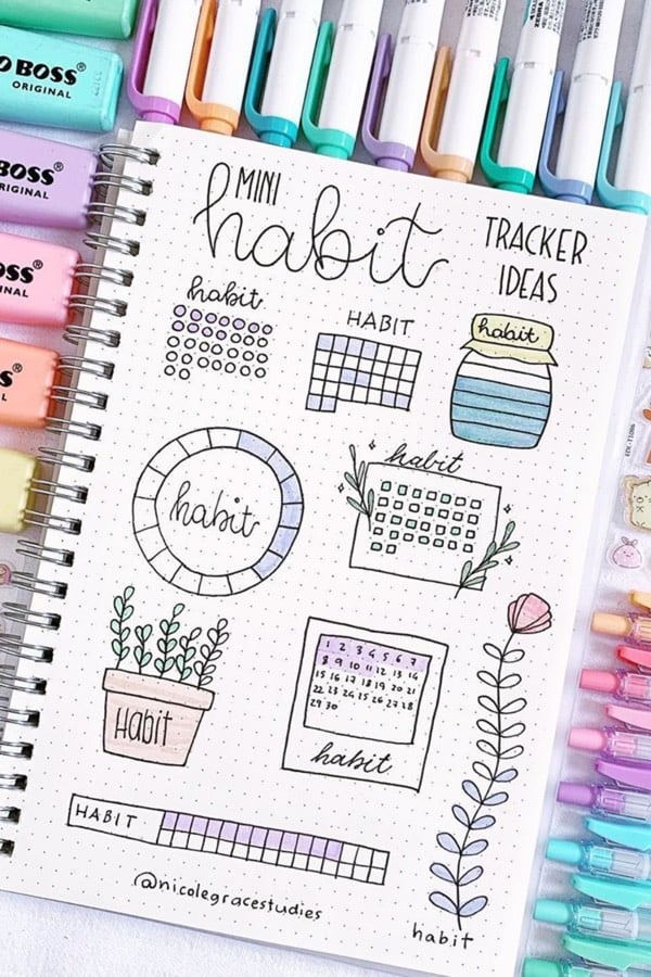 50 Bullet Journal Habit Tracker Ideas For Your Next Spread Its Claudia G