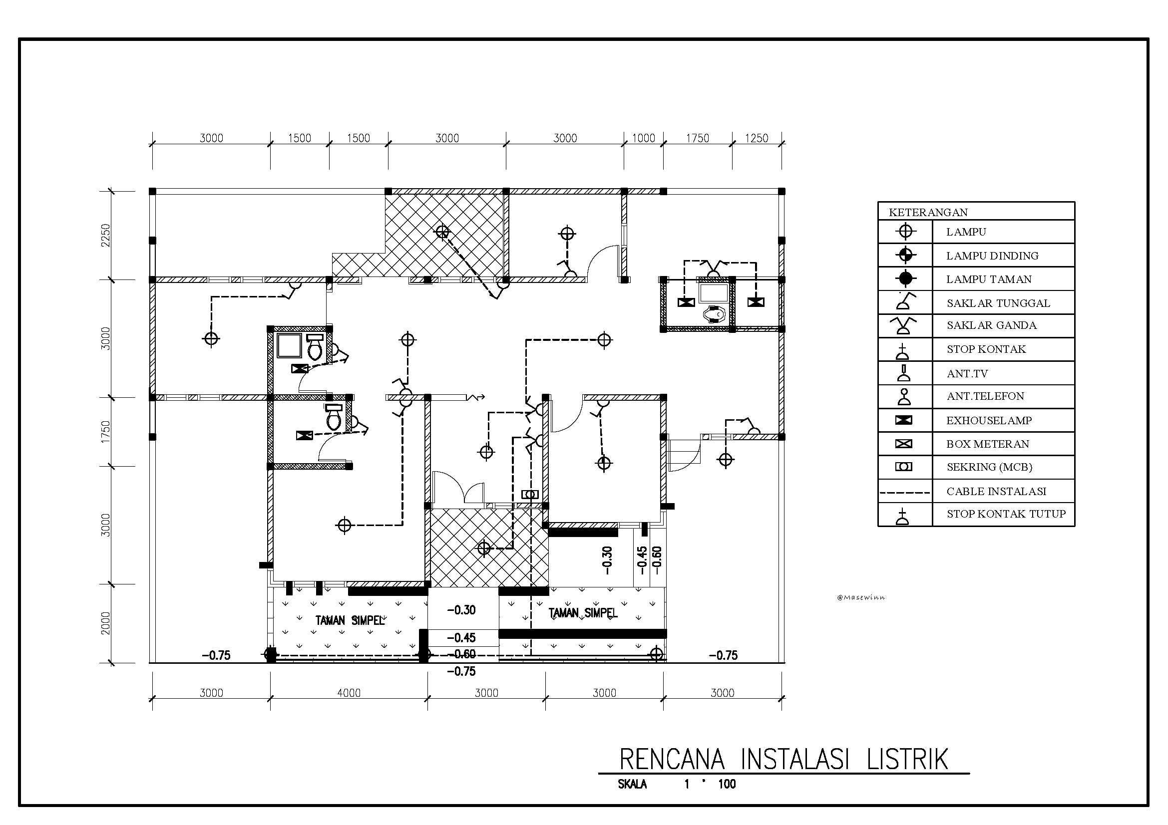 Contoh Gambar Instalasi Listrik Rumah Sederhana Bonus